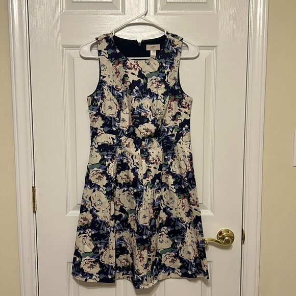 LOFT | Dresses | Loft Blue Floral Dress | Poshmark